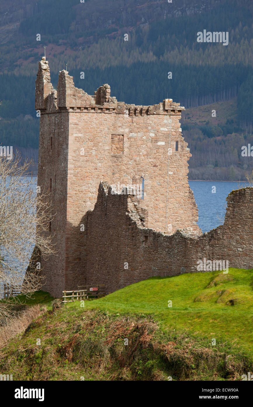 Ruins of Urquhart Castle at Loch Ness Inverness Highlands Scotland UK ...
