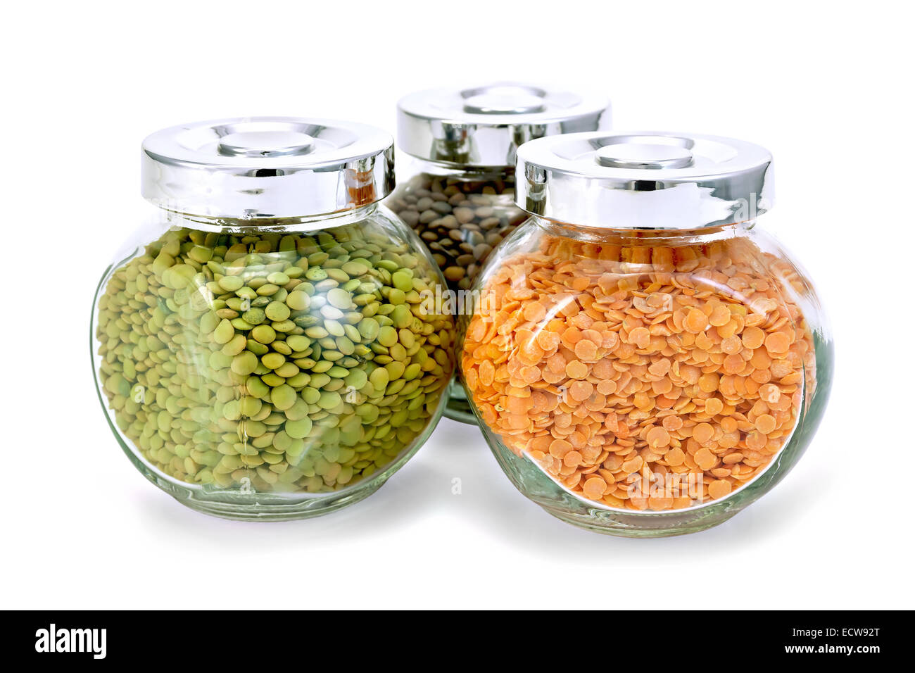 Dry lentil in glass Cut Out Stock Images & Pictures - Alamy
