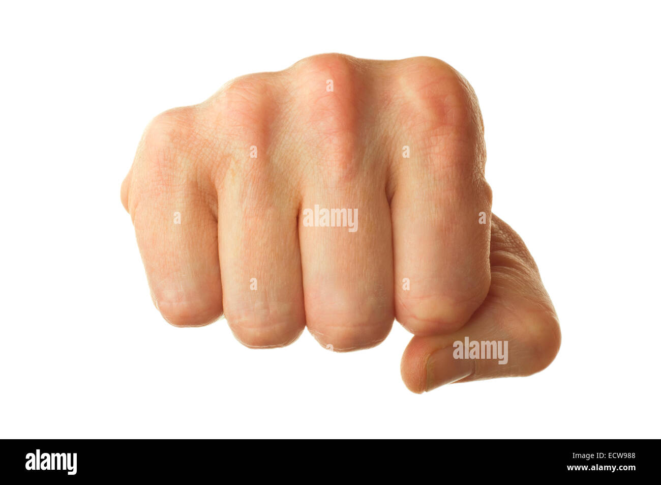 isolated right human fist on white background Stock Photo - Alamy