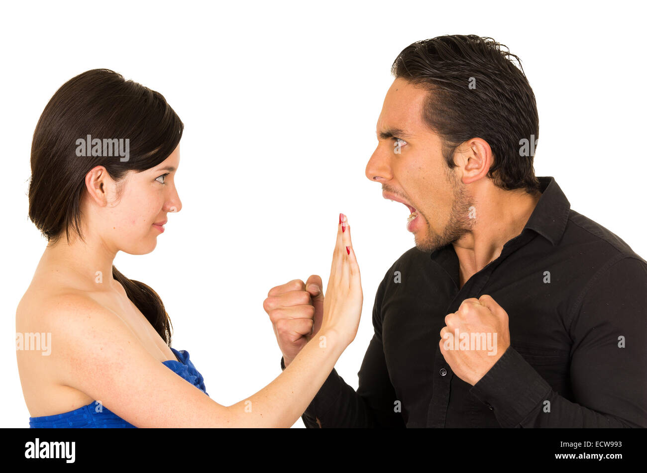 young attractive couple fighting Stock Photo - Alamy