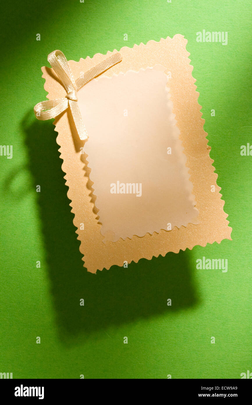 Greeting card isolated on the green background Stock Photo - Alamy