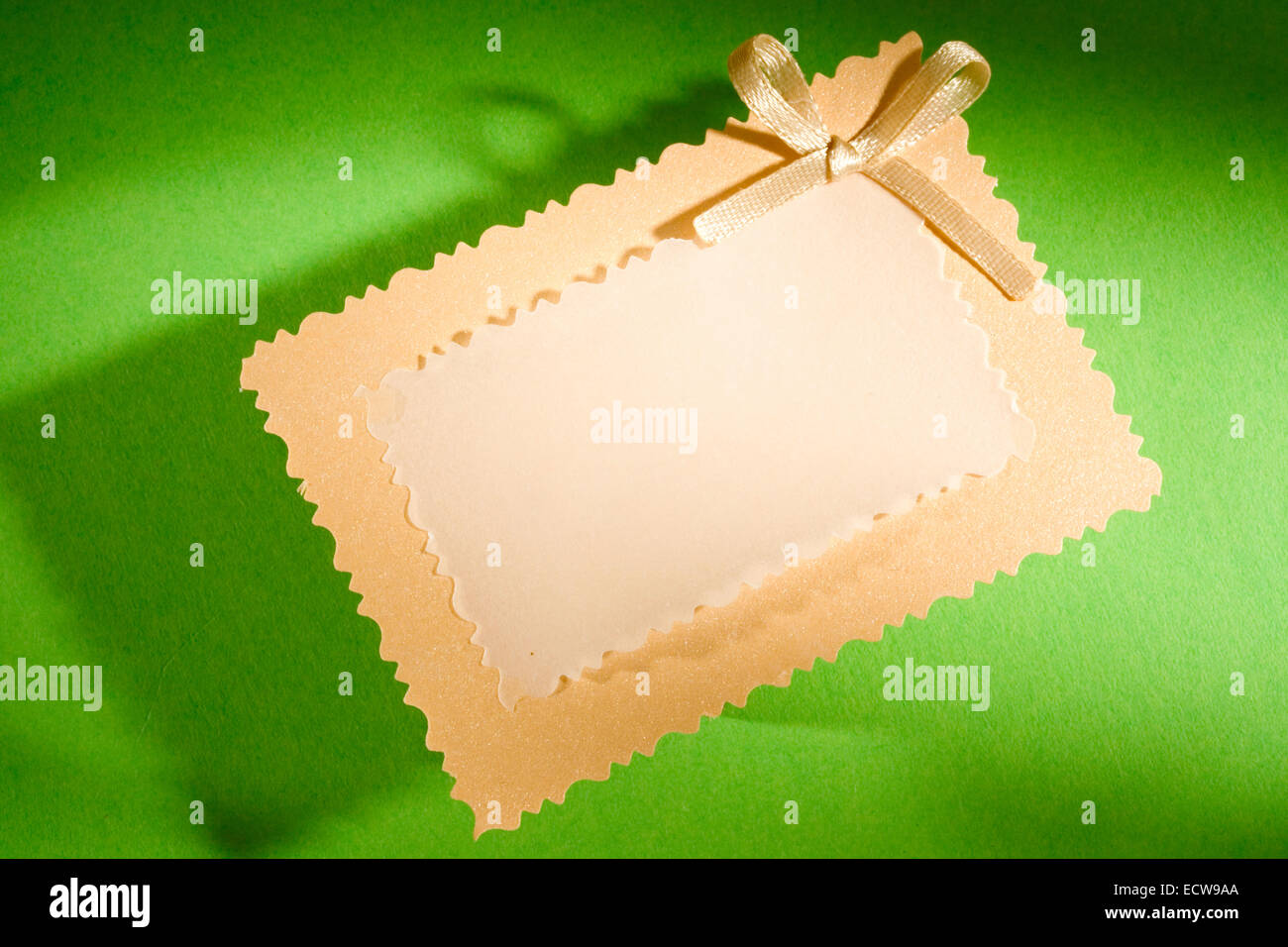 Greeting card isolated on the green background Stock Photo - Alamy