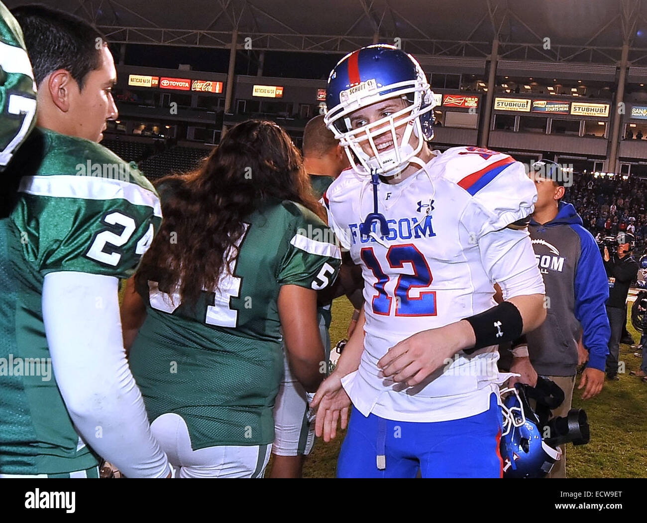 Carson, CA. 19th Dec, 2014. Folsom Bulldogs quarterback Jake Browning ...