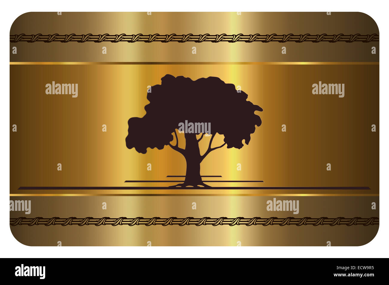 Template of your business card with silhouette of tree. Abstract ...