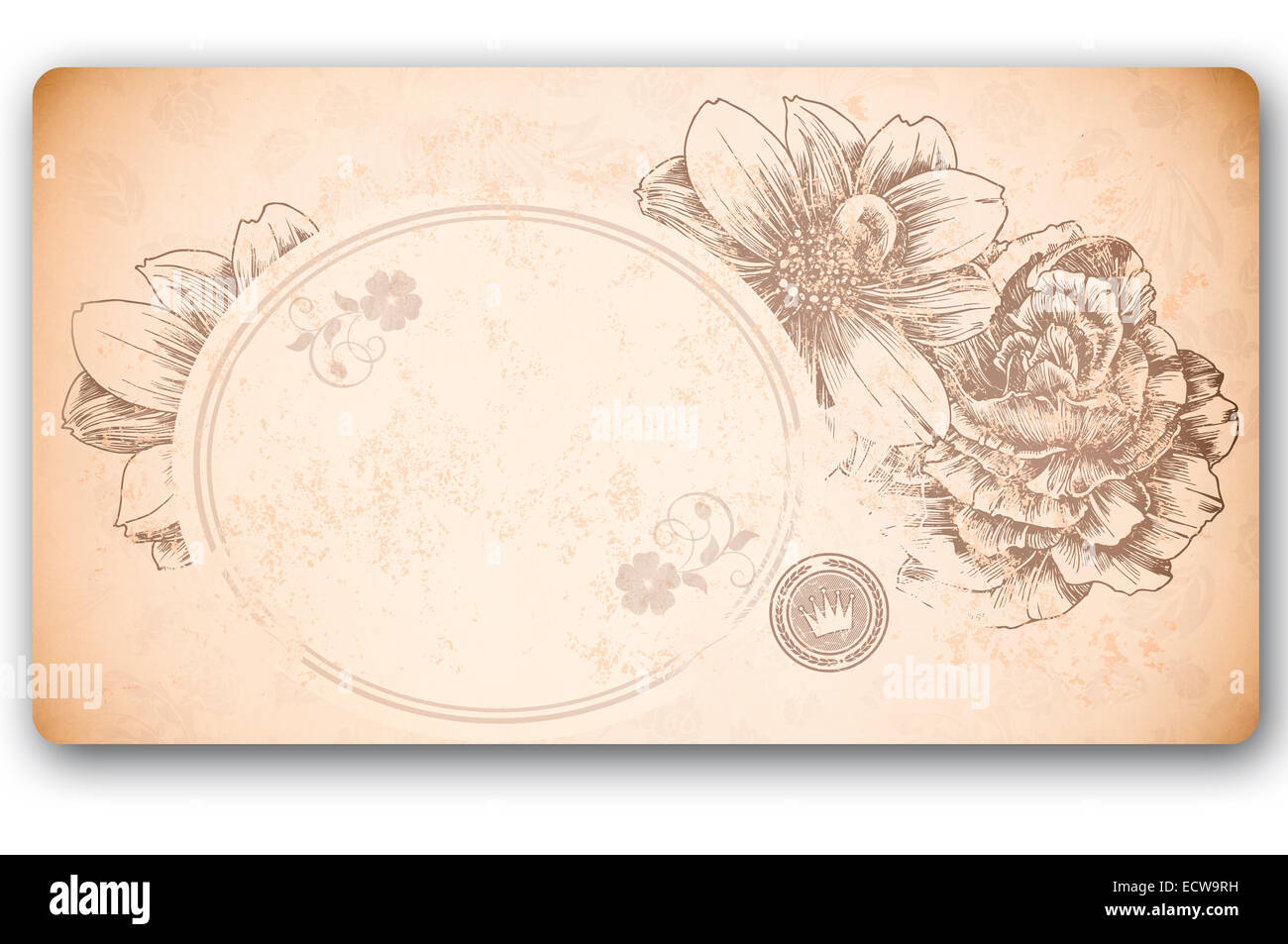 Card with decorative floral background. Vintage card Stock Photo - Alamy