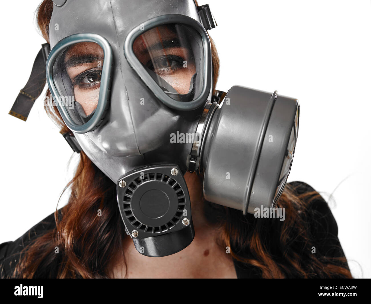 Close up, business looking young adult woman posing on a personal gas ...