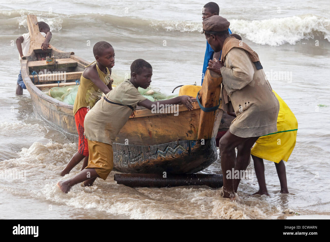 Winneba, fishing village on the Gulf of Guinea, near Accra, Ghana ...