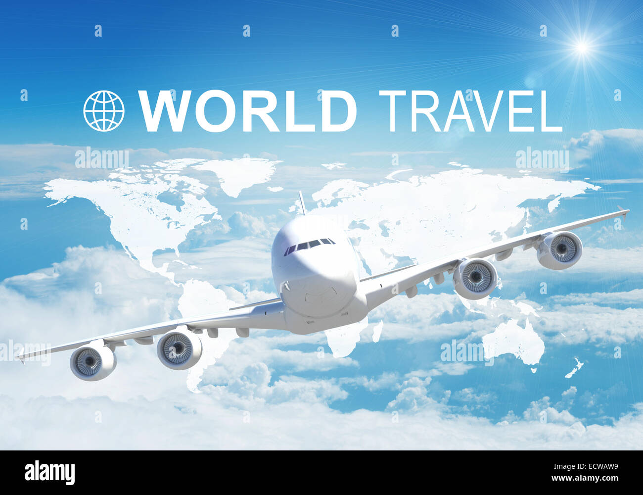 World Travel header Stock Photo - Alamy