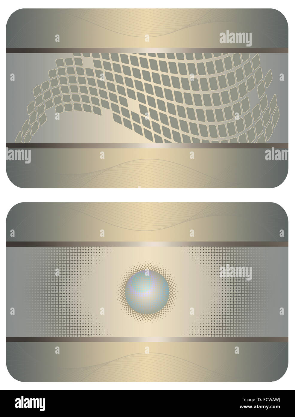 Two templates of business card with halftone patterns Stock Photo - Alamy