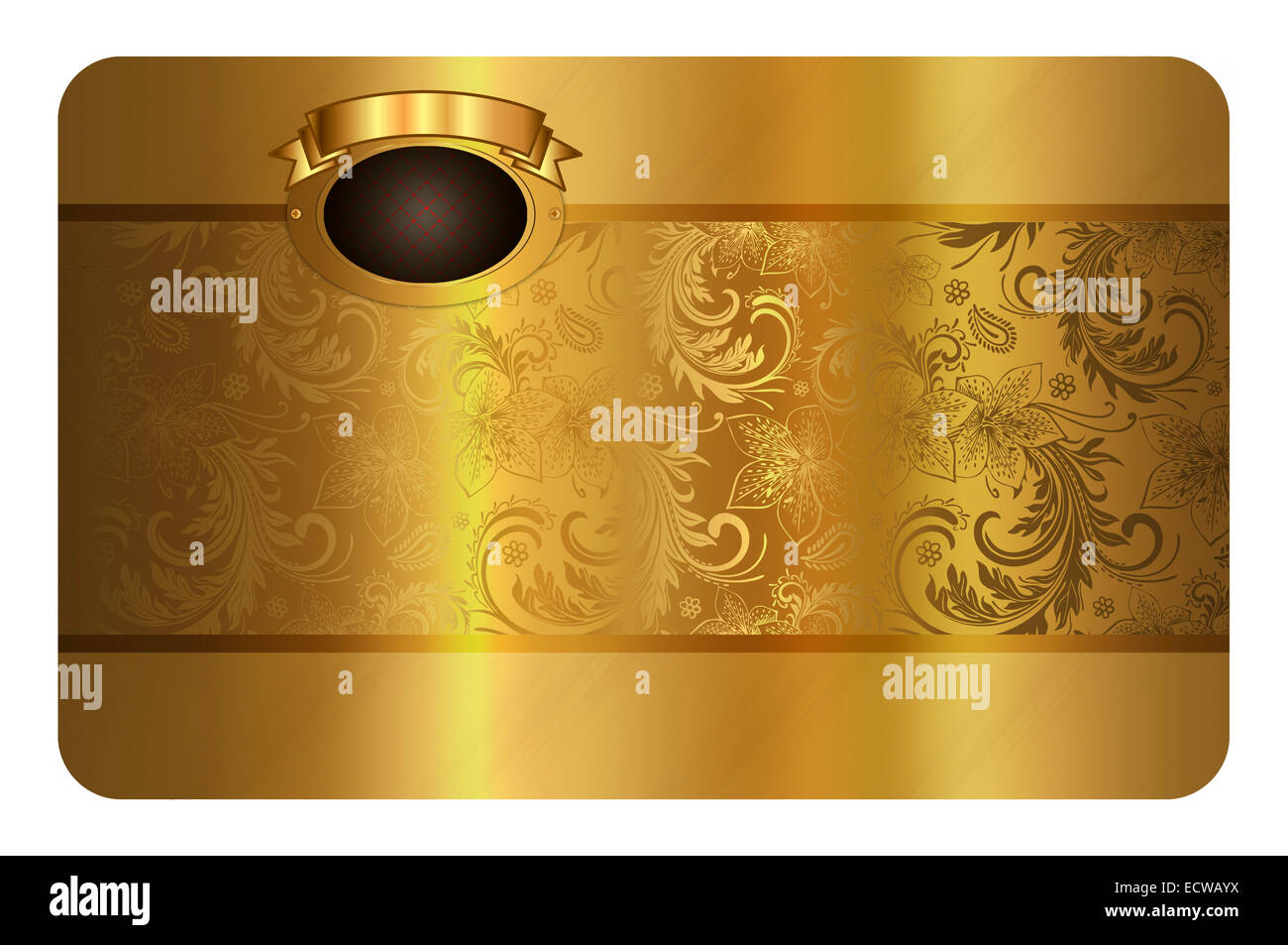 Gold business card template. Gold floral background for the design of ...