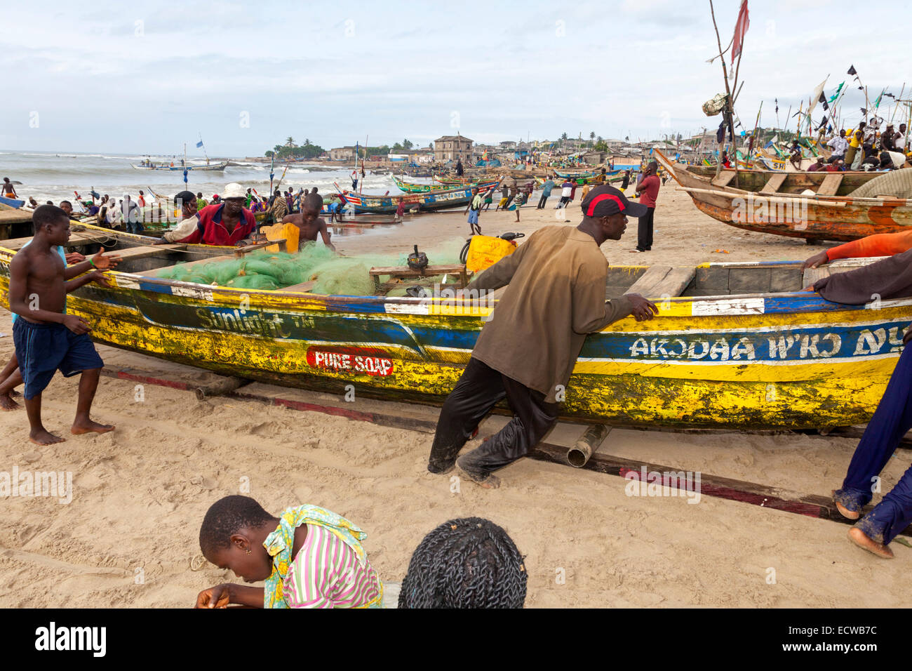 Winneba, fishing village on the Gulf of Guinea, near Accra, Ghana ...