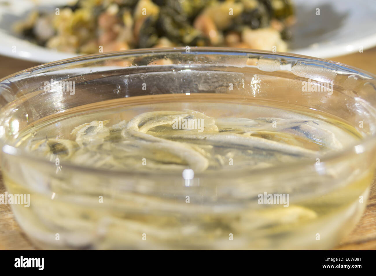 typical starter of the mediterranean diet: marinated anchovies Stock ...