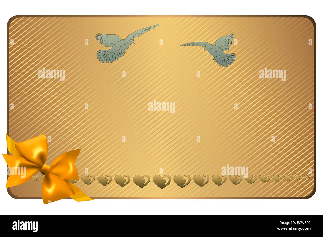 Gold gift or wedding card template for the design Stock Photo - Alamy