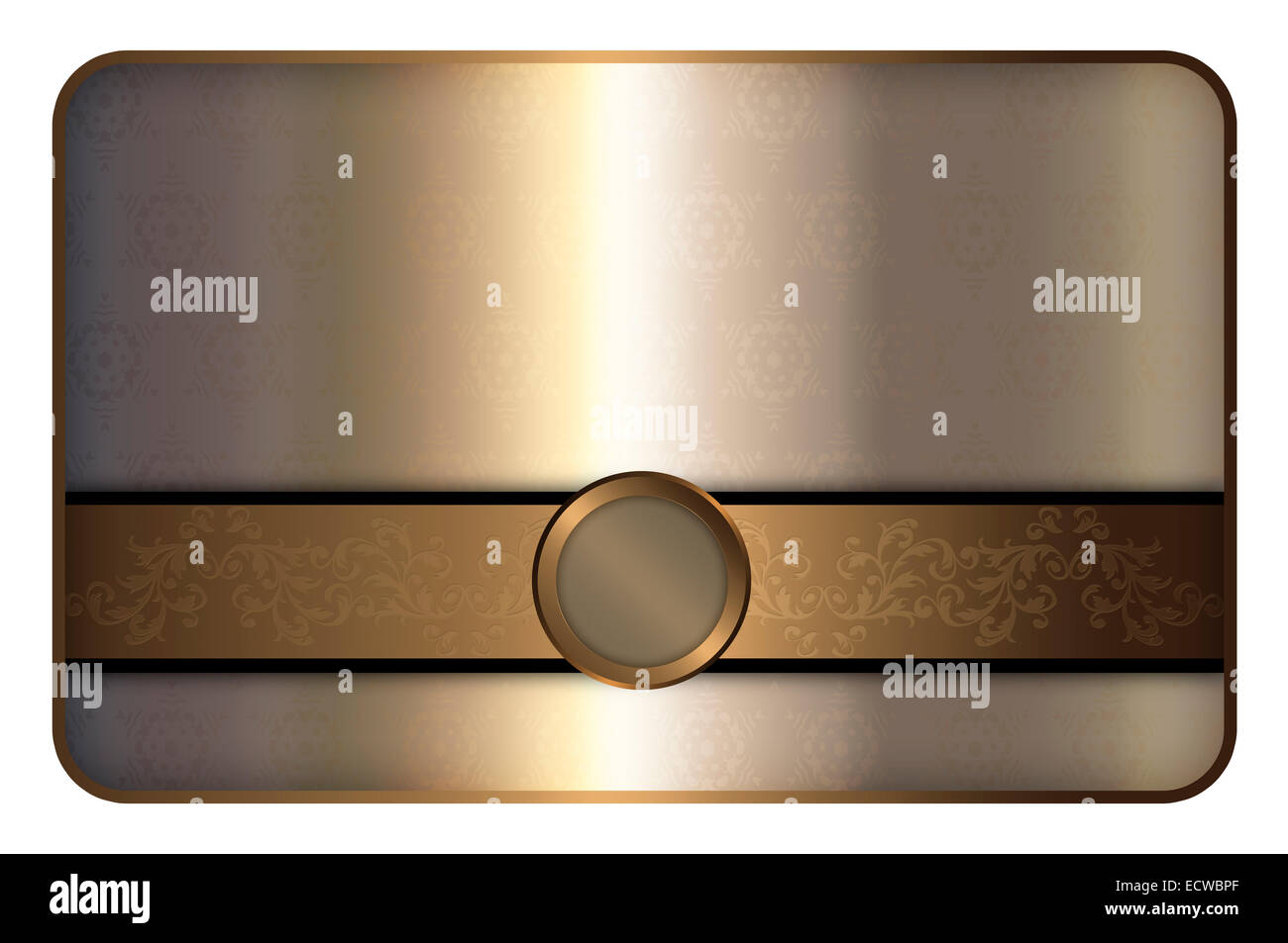 Gold business or gift card template with decorative elements and ...