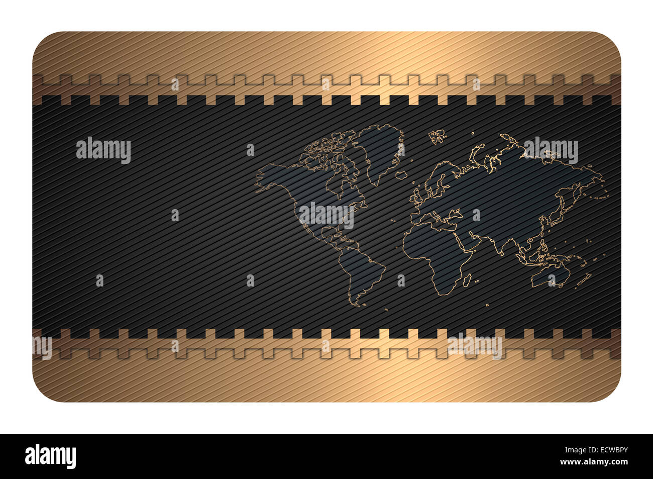 Template of business card with world map Stock Photo - Alamy