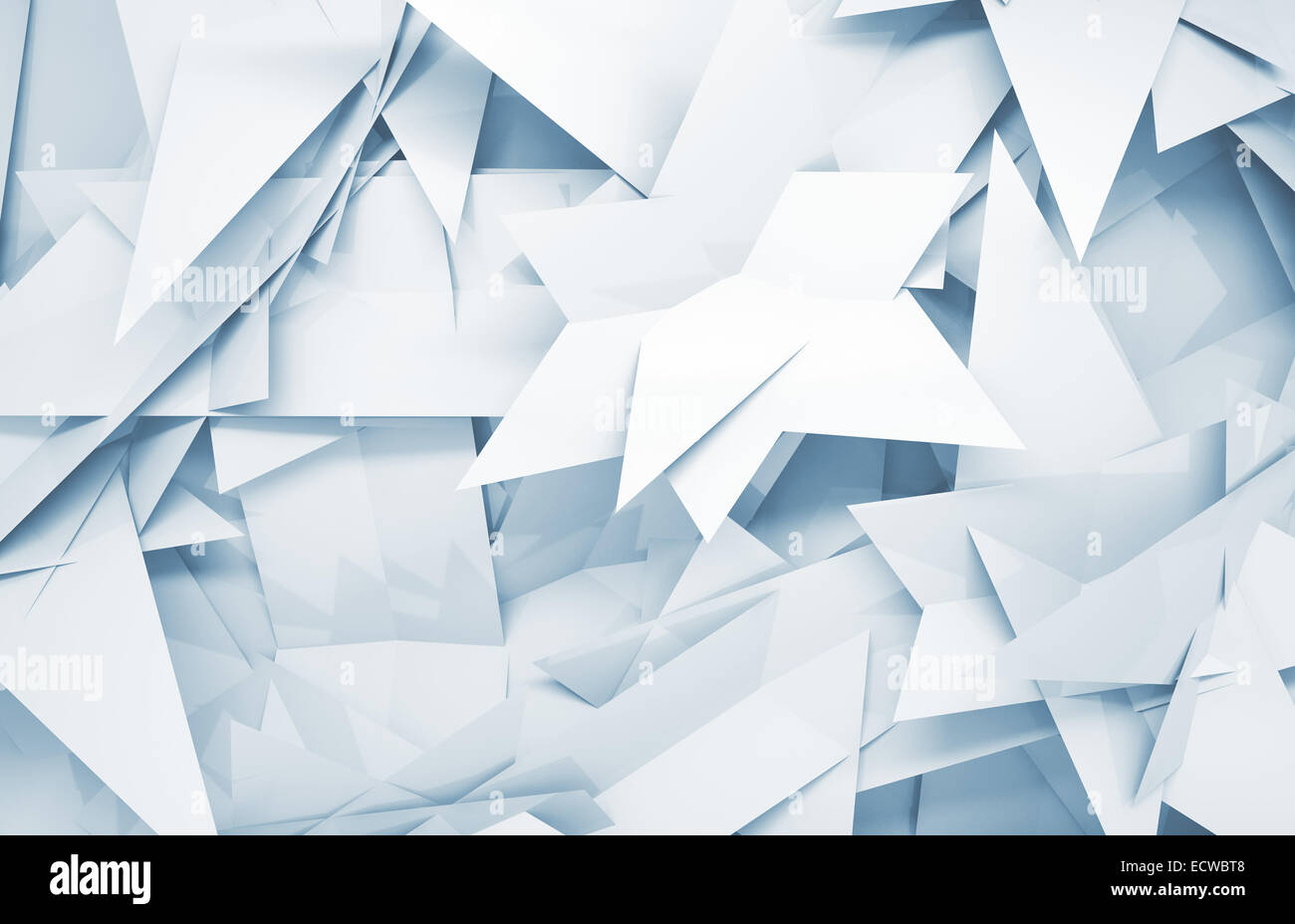 Abstract white and blue 3d background with chaotic triangle polygonal pattern Stock Photo - Alamy