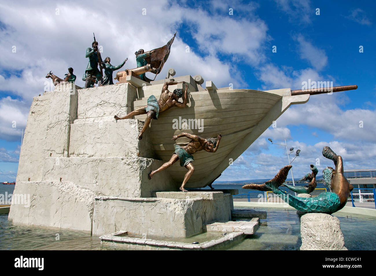 Monument tribute to the Ancud schooner (goleta Ancud).2014 Magellan ...