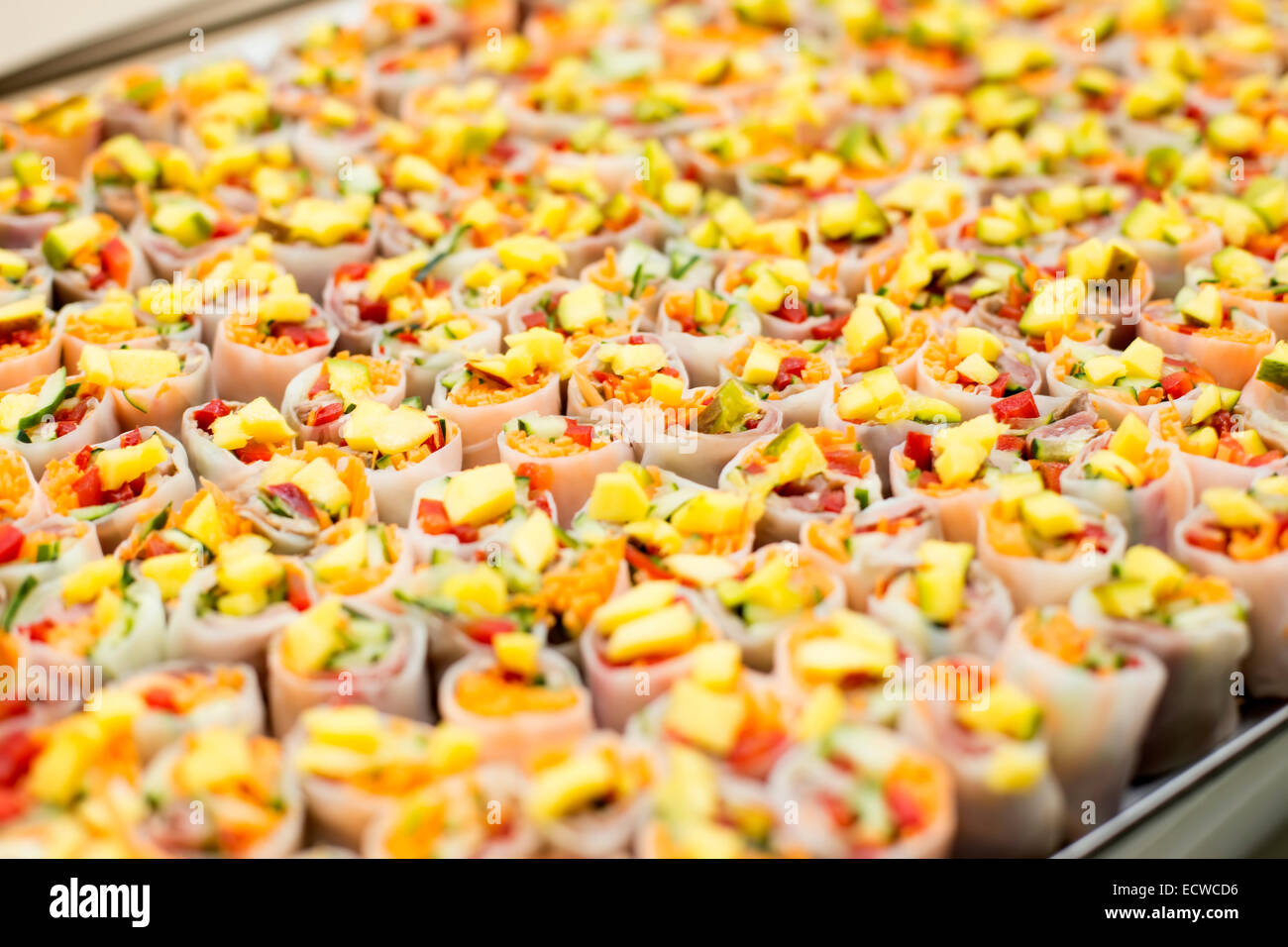 Small wrap appetizers Stock Photo - Alamy