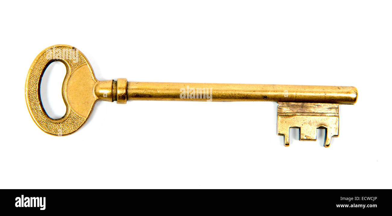 door key on the white background Stock Photo - Alamy