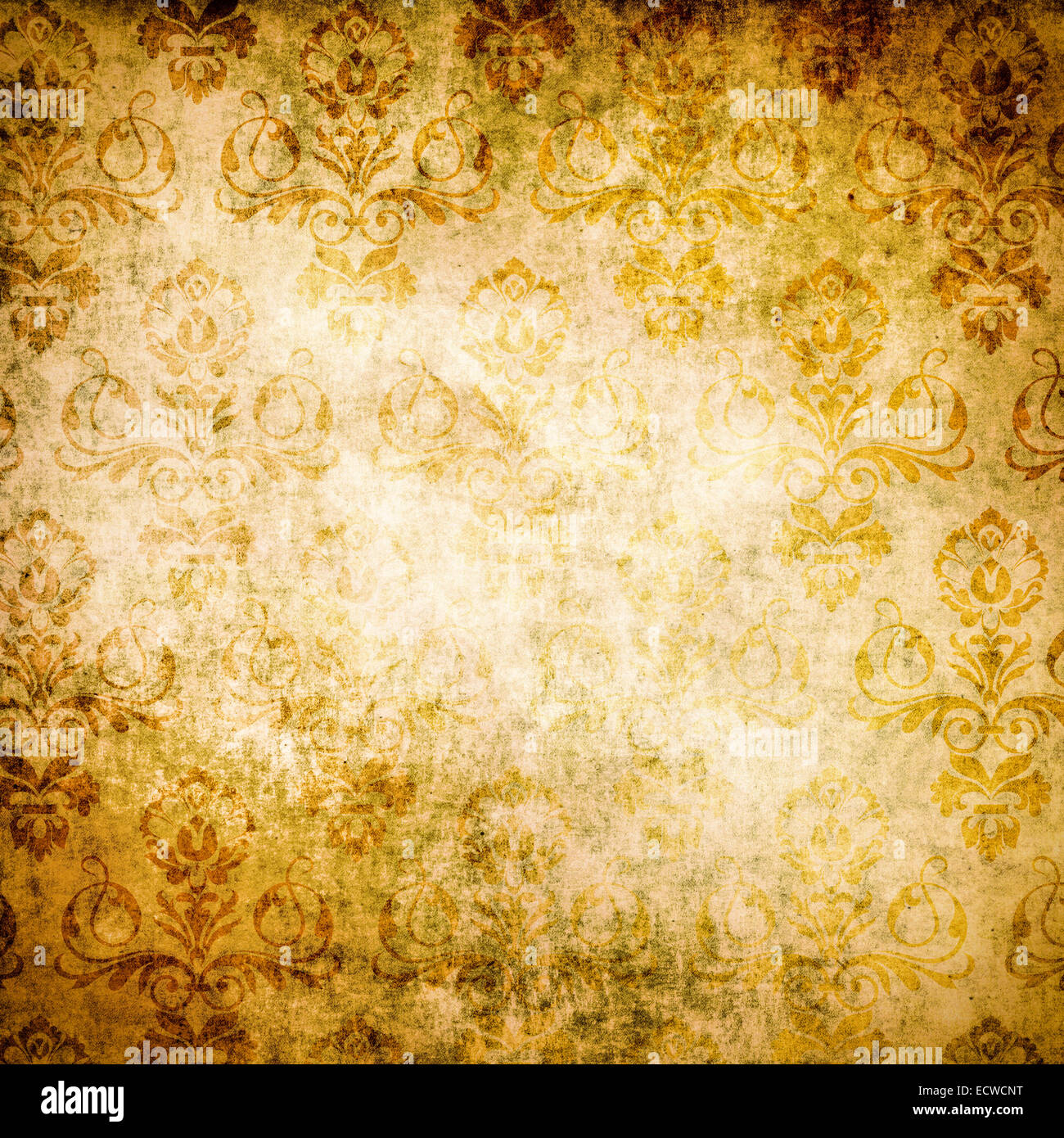 Old grunge paper background with old-fashioned ornament for the design ...