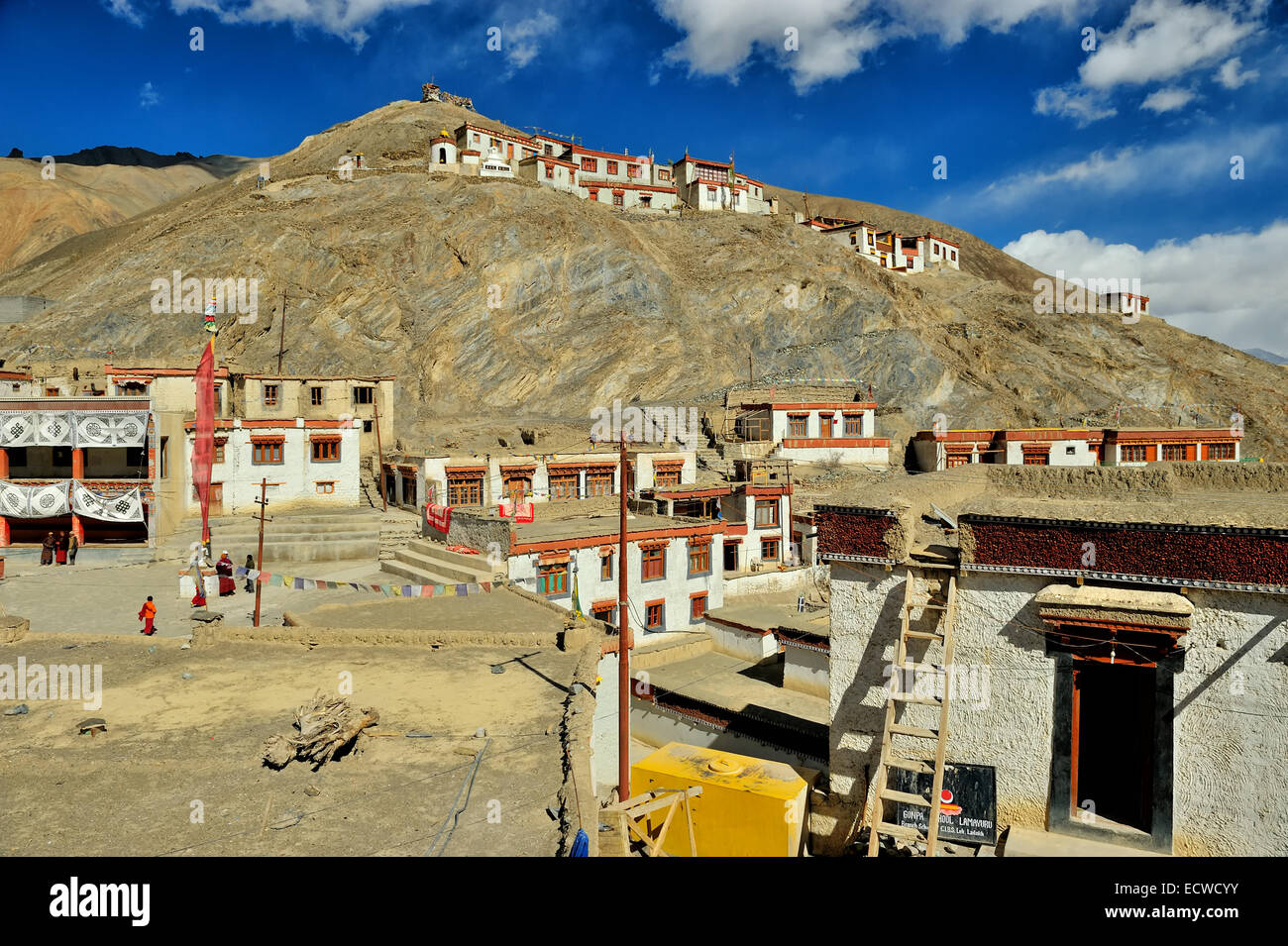 The living quarters of the Lamas (Buddhist monks) at Lamayuru monastery ...