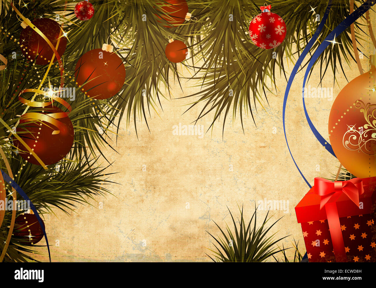 Merry christmas vintage background for the design Stock Photo - Alamy