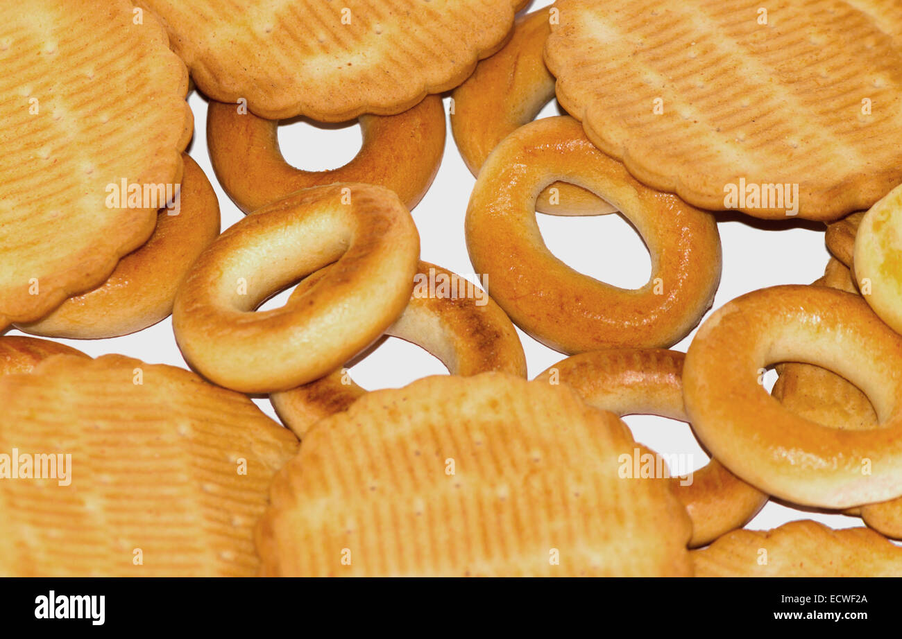 Many bagels on a white background isolated Stock Photo - Alamy