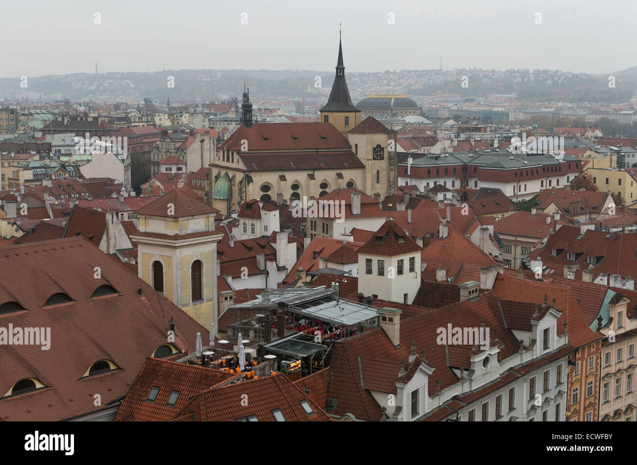 Panoramic view across the historic centre of Prague, UNESCO World ...