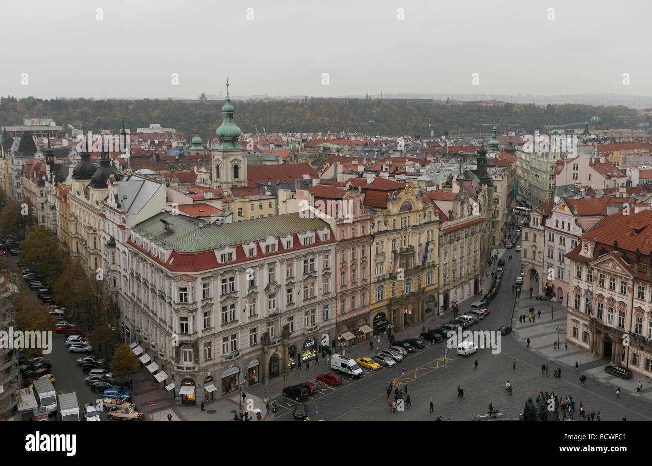 Panoramic view across the historic centre of Prague, UNESCO World ...