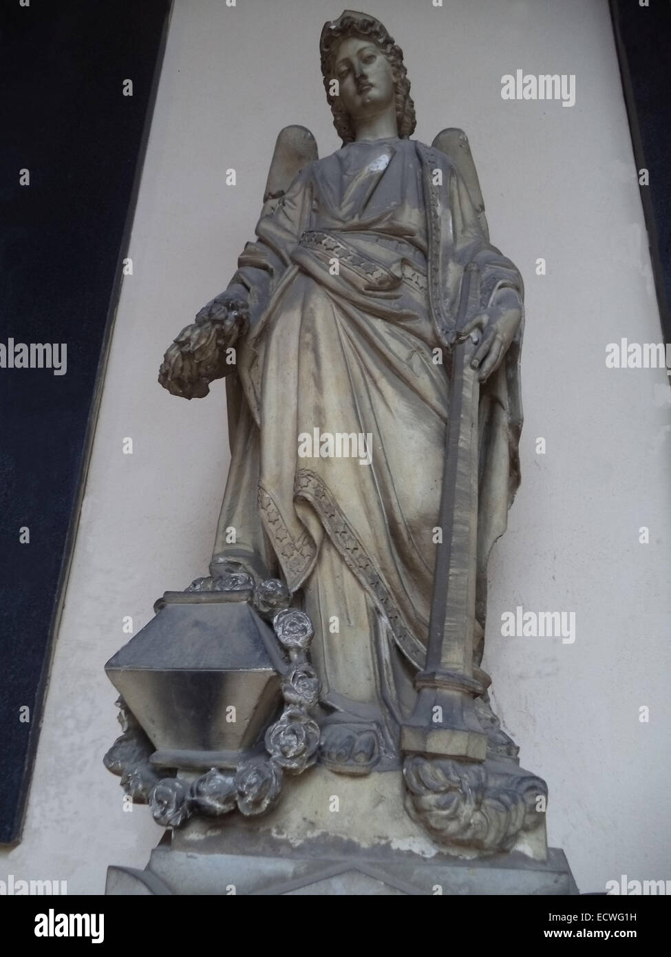 Statue of woman on tomb as a symbol of depression pain sorrow and death ...