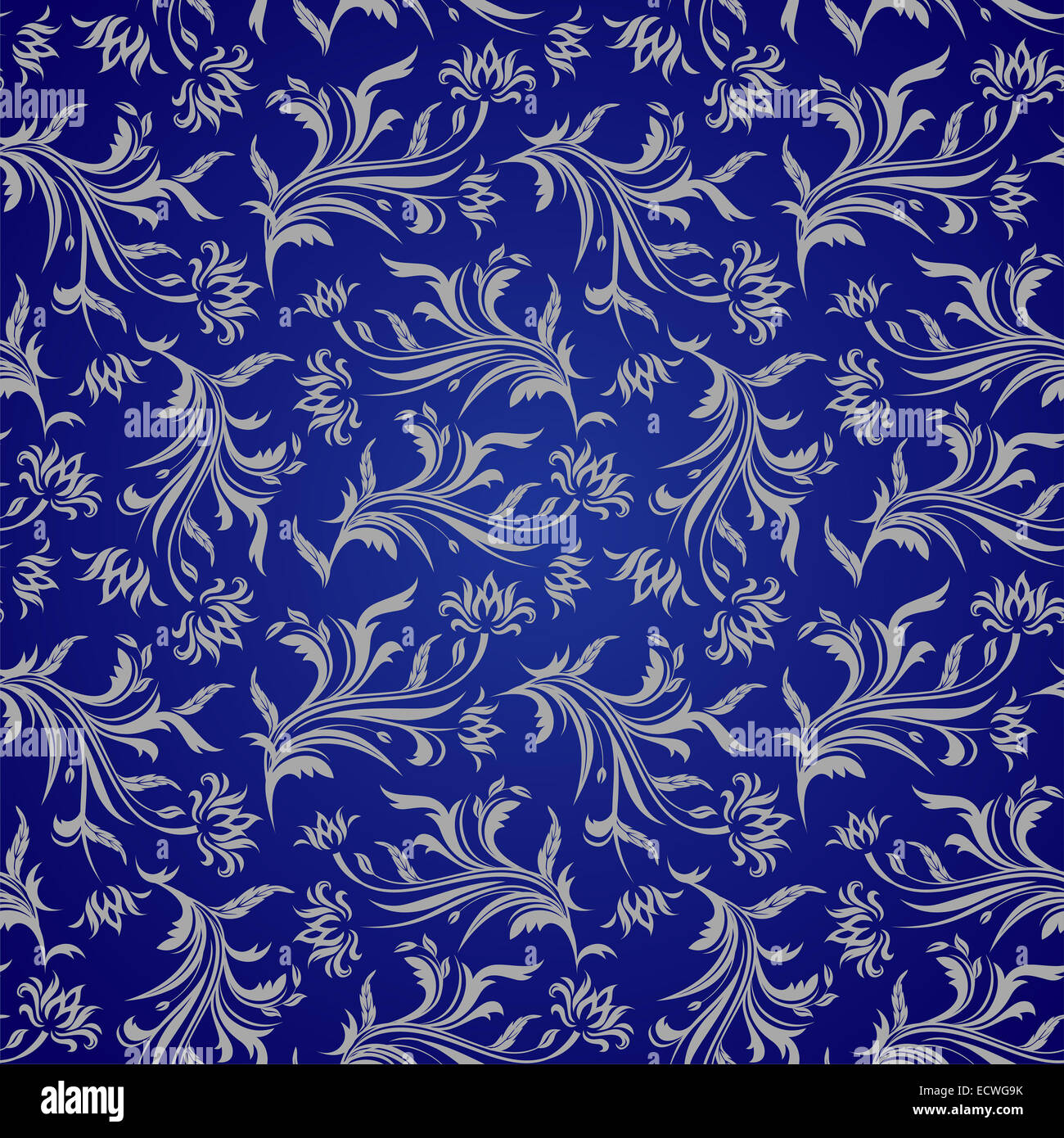 Seamless blue floral background Stock Photo - Alamy