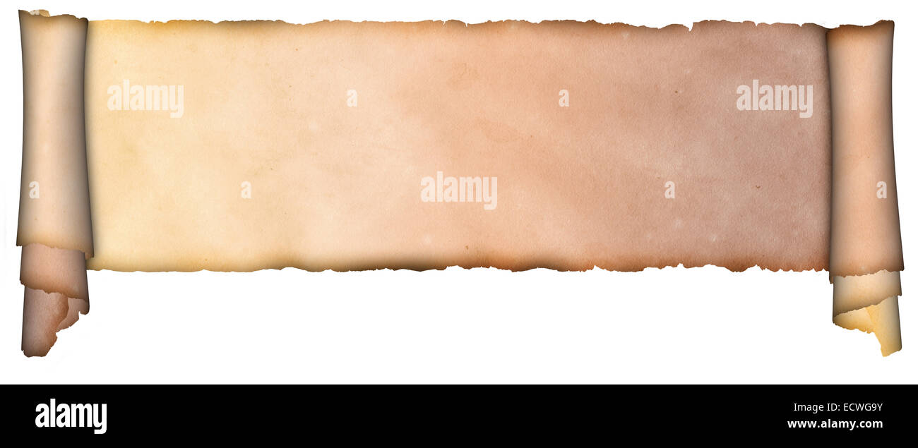 Medieval parchment on a white background Stock Photo - Alamy