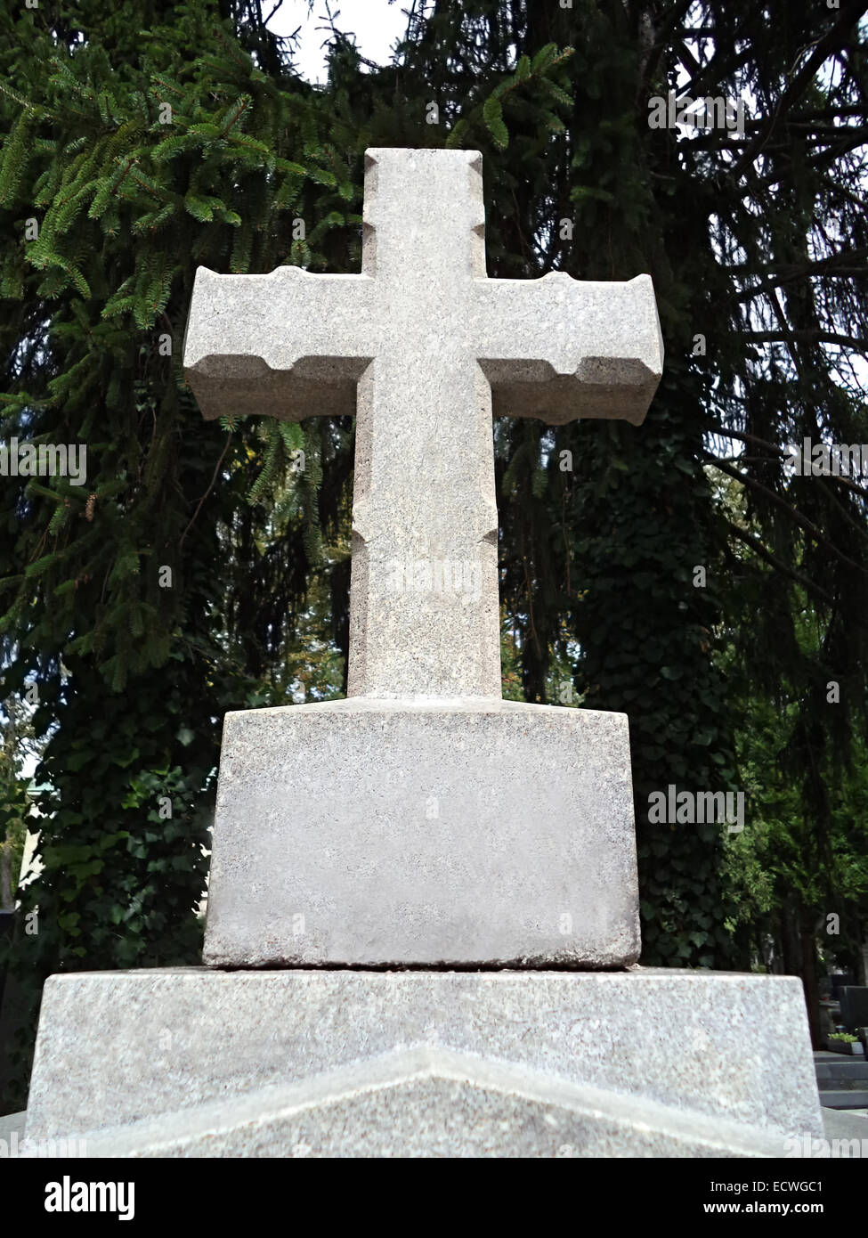 Cross cemetery marble aged, symbol Stock Photo - Alamy