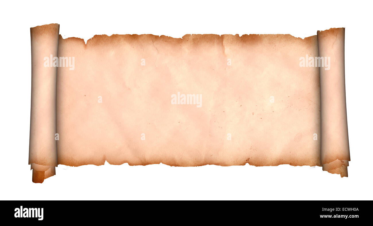 parchment scroll on a black background Stock Photo - Alamy