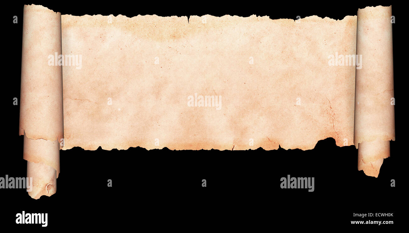 Medieval parchment on a white background Stock Photo - Alamy