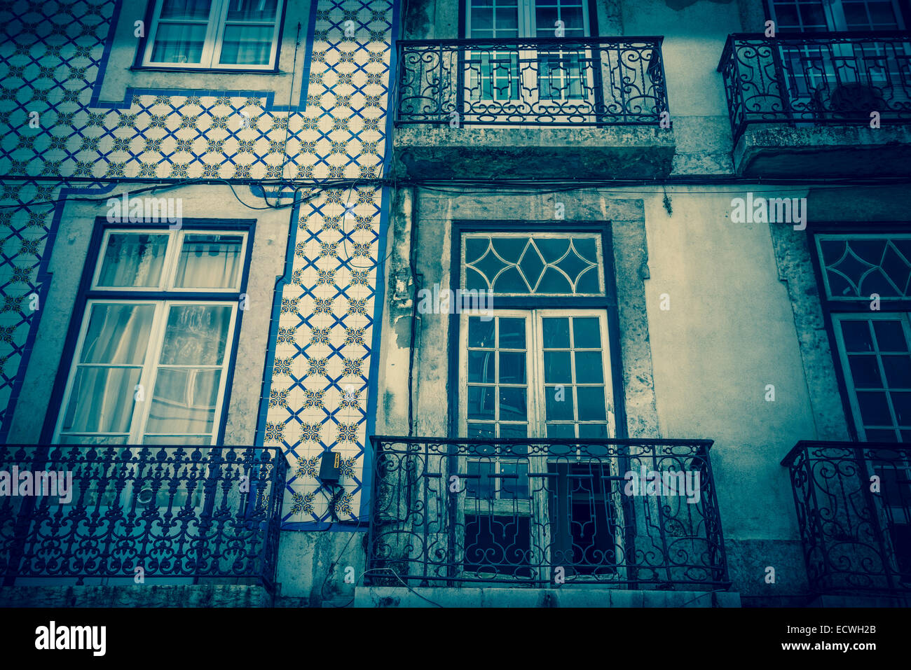 Windows and balconies, Lisbon, Portugal Stock Photo - Alamy