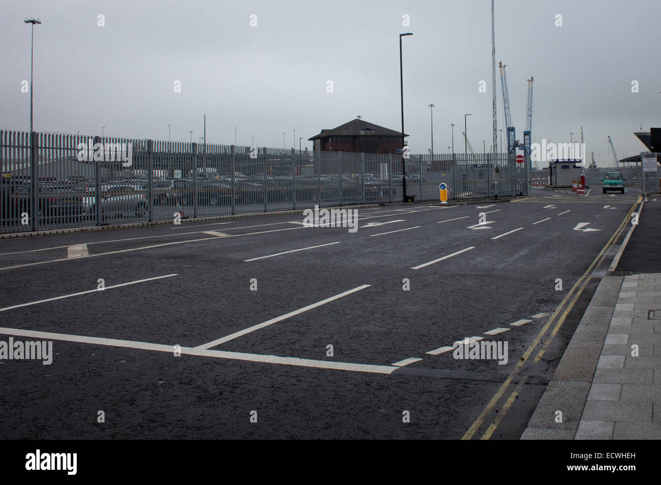 Southampton Docks, empty pre dock gate at a quiet period where there ...