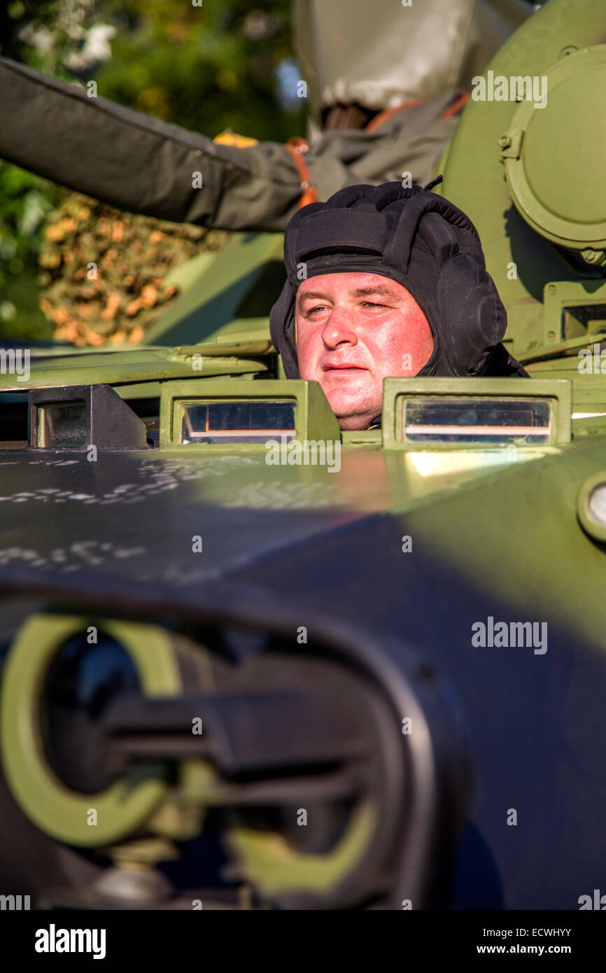 Unidentified serbian soldier in BVP M-80A Infantry Fighting Vehicle of ...