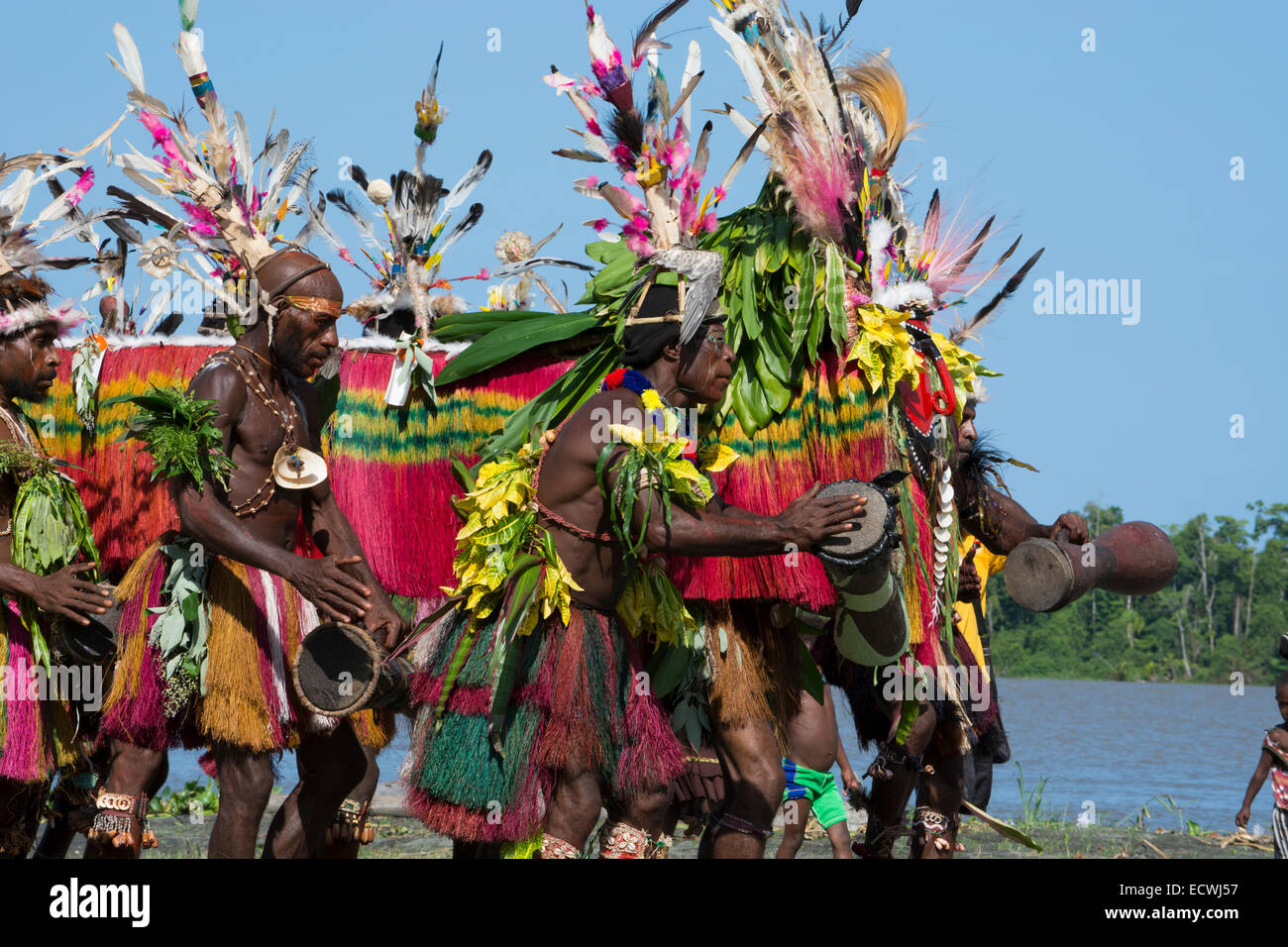 Melanesia, Papua New Guinea, Sepik River area, Village of Kopar ...
