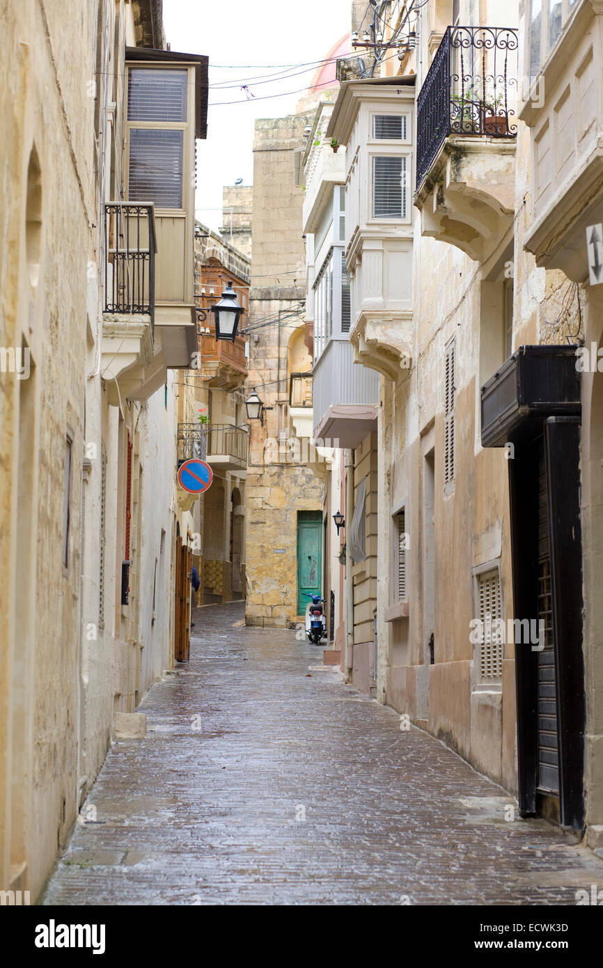 Traditional Maltese balconies in the old town of Valletta Malta Stock ...