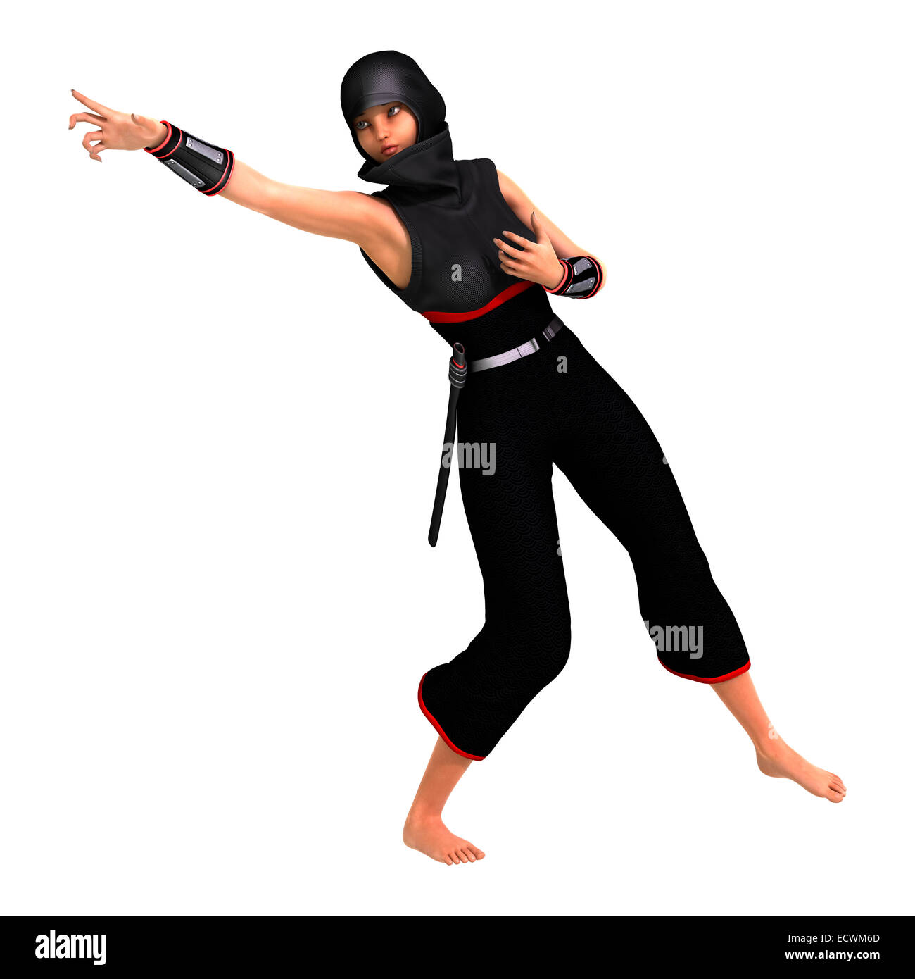 3D digital render of a ninja isolated on white background Stock Photo ...