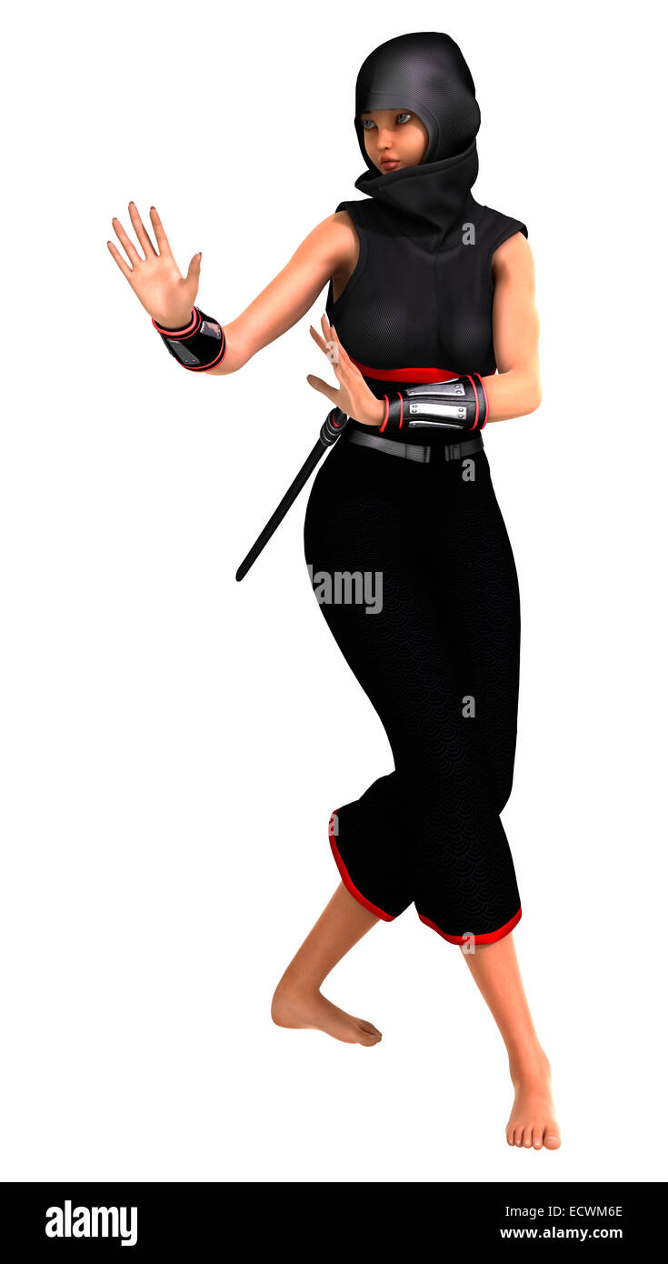 3D digital render of a ninja isolated on white background Stock Photo ...