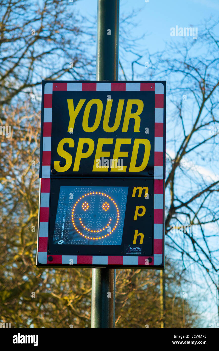 Speed Indicator Device (SID) on a 30 mph mile per hour stretch of road ...