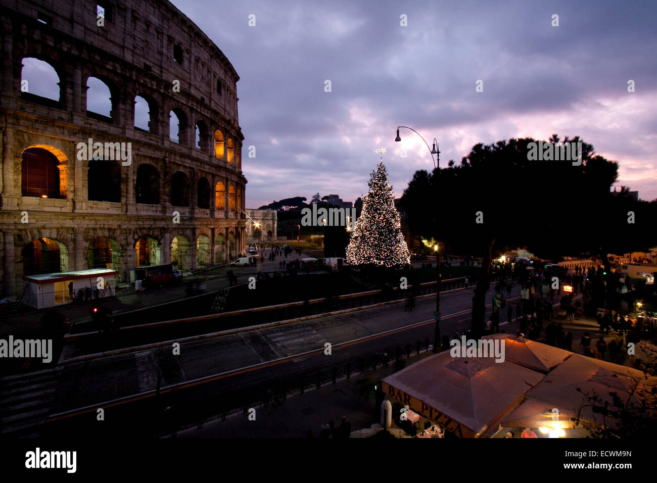 Christmas tree rome colosseum hi-res stock photography and images - Alamy