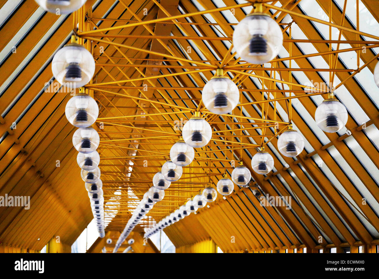 Big beautiful lights in the building photographed close-up Stock Photo ...