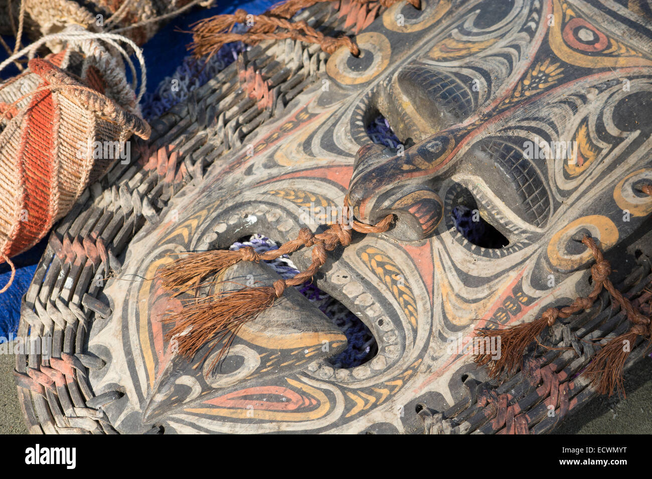 Melanesia, Papua New Guinea, Sepik River area, Village of Kopar. Carved ...