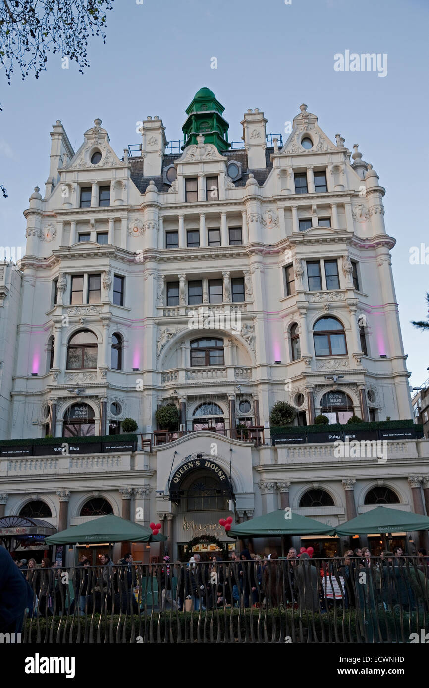 Blue skies over Queens House in Leicester Square on the final weekend ...
