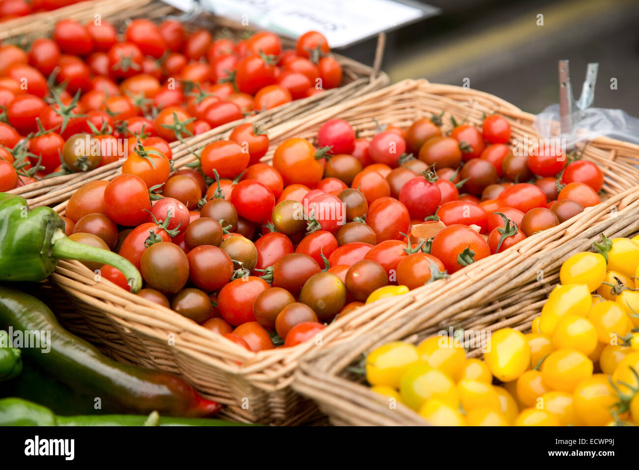 tomatoes on display at the market Stock Photo - Alamy