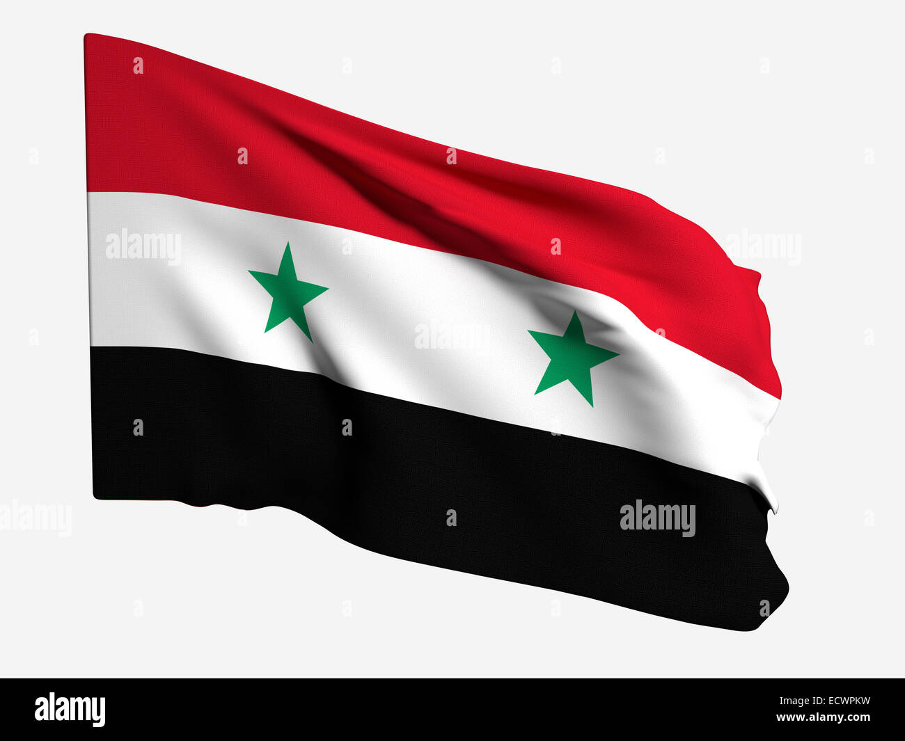 3d rendering of an Siria flag on a white background Stock Photo - Alamy