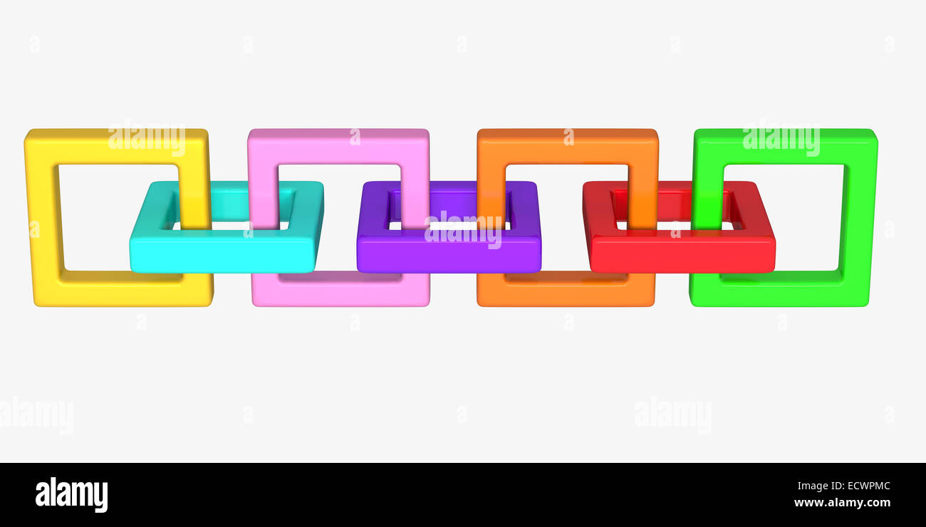 3d rendering of a colored abstract chain Stock Photo - Alamy